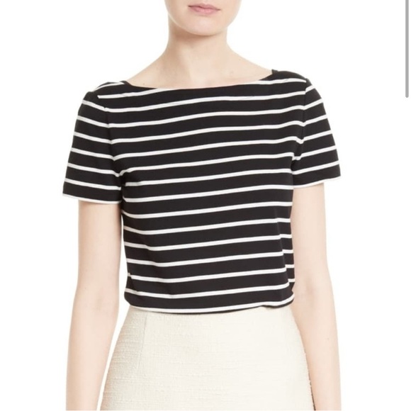 kate spade | Tops | Kate Spade Broome Street Black White Striped Top ...